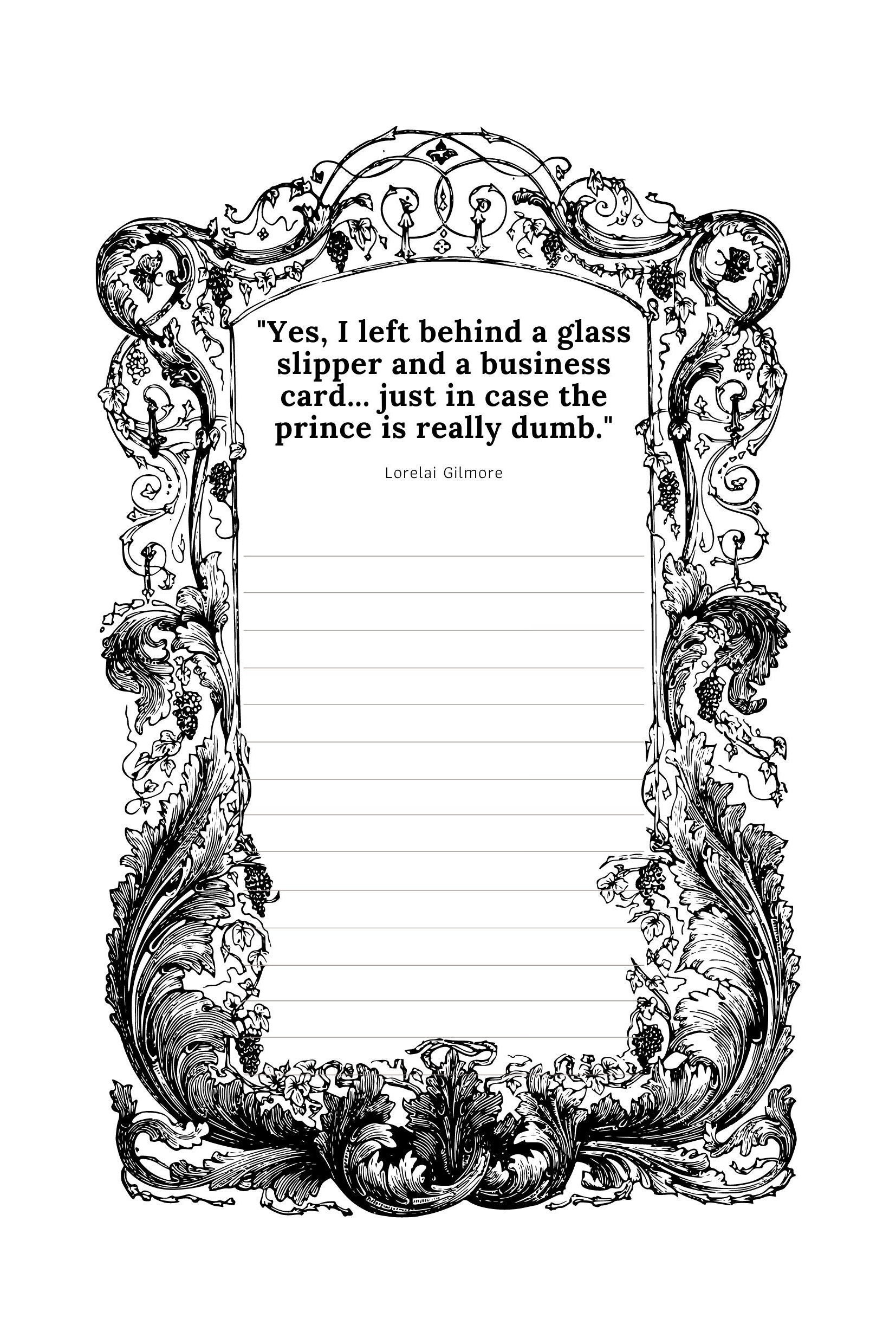 Gilmore Quotes Note TEMPLATE Digital Download, Three Sizes; A4, A5 and ...