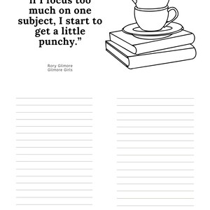 Gilmore Quotes Note TEMPLATE Digital Download, Three Sizes; A4, A5 and ...