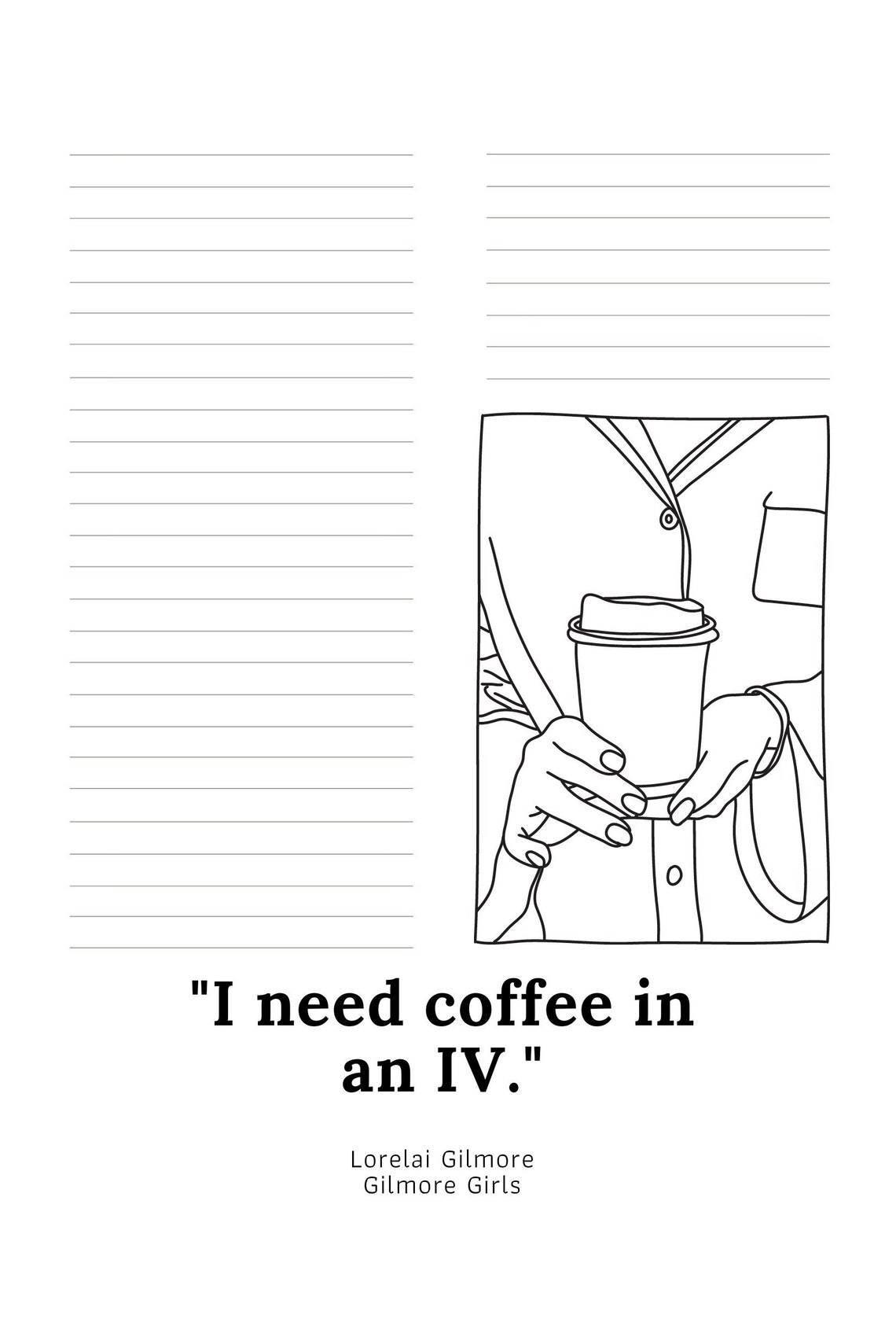 Gilmore Quotes Note TEMPLATE Digital Download, Three Sizes; A4, A5 and ...