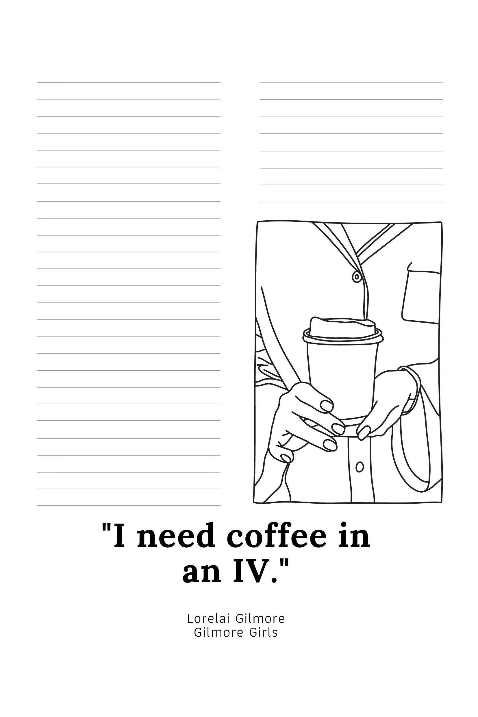 Gilmore Quotes Note TEMPLATE Digital Download, Three Sizes; A4, A5 and ...