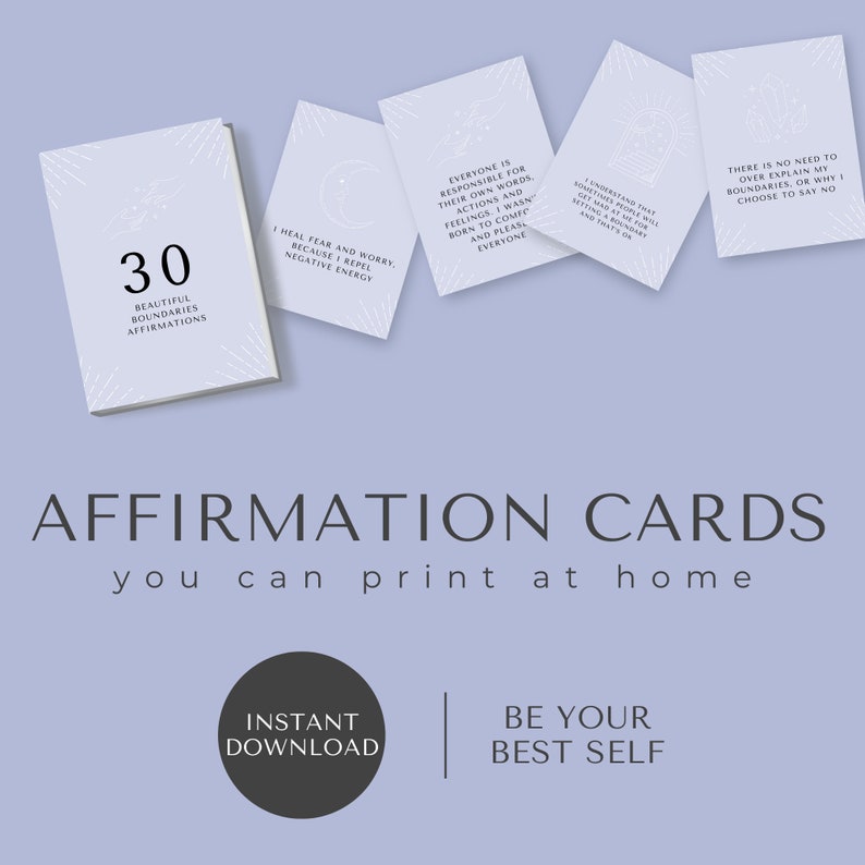 30 Printable Affirmation Cards Boundary Setting Affirmations - Etsy