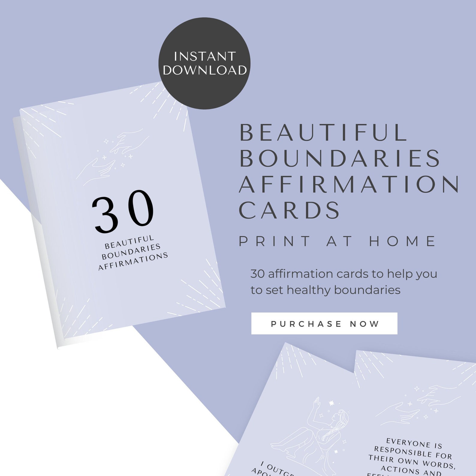 30 Printable Affirmation Cards Boundary Setting Affirmations - Etsy