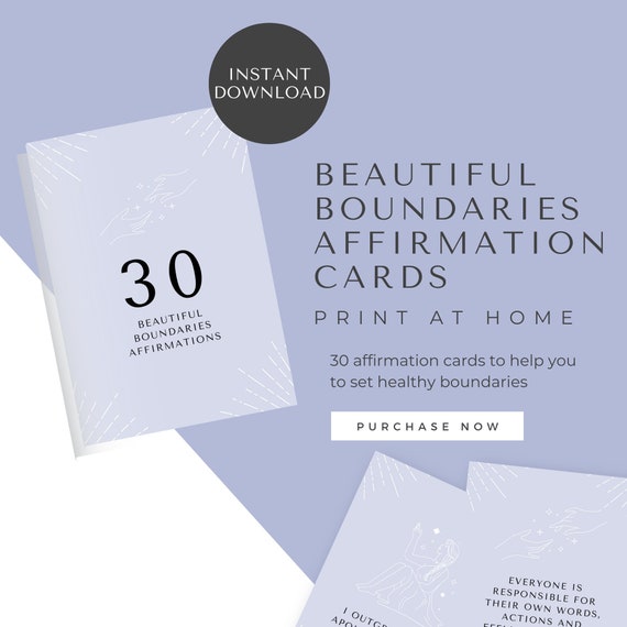 30 Printable Affirmation Cards Boundary Setting Affirmations Etsy