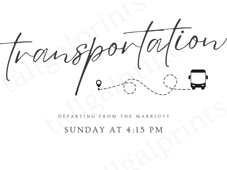 Editable Wedding Transportation Sign Template (canva) - Etsy
