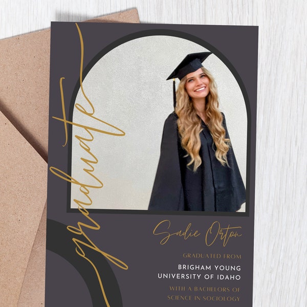 Graduation Invitation Front and Back - Etsy
