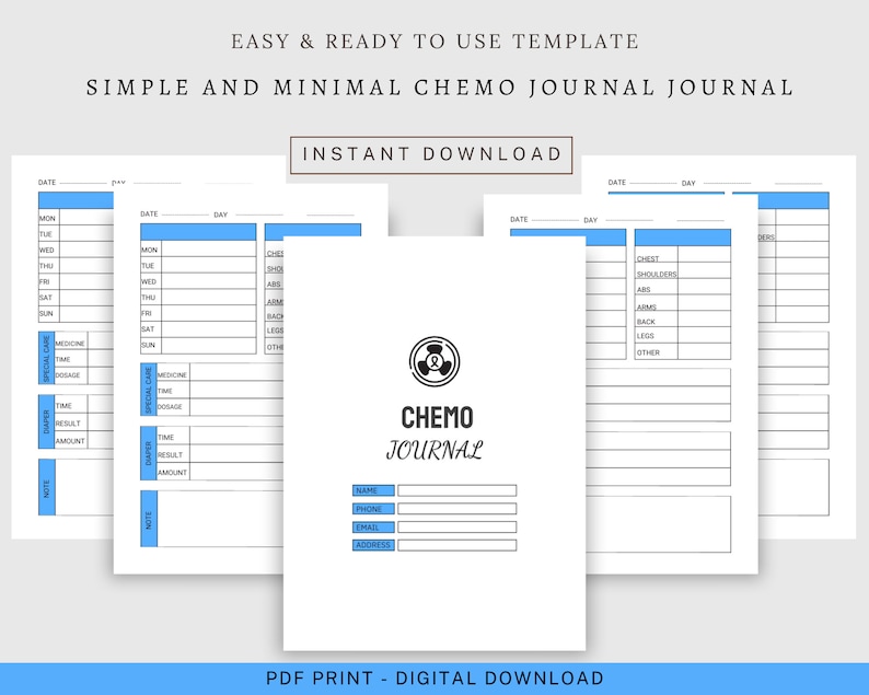 Editable Chemotherapy Journal Printable, Cancer Patient Treatment ...