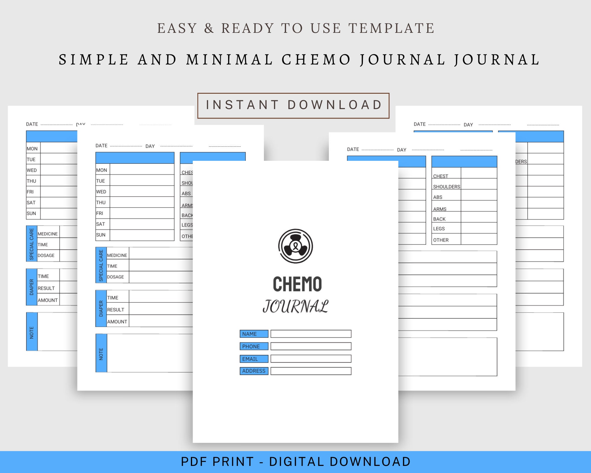 Editable Chemotherapy Journal Printable, Cancer Patient Treatment ...
