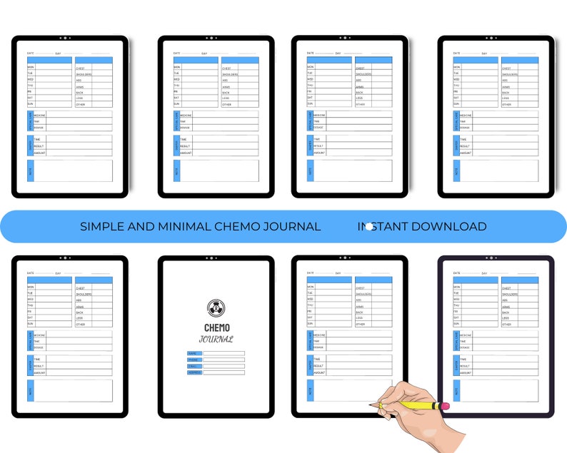 Editable Chemotherapy Journal Printable, Cancer Patient Treatment ...