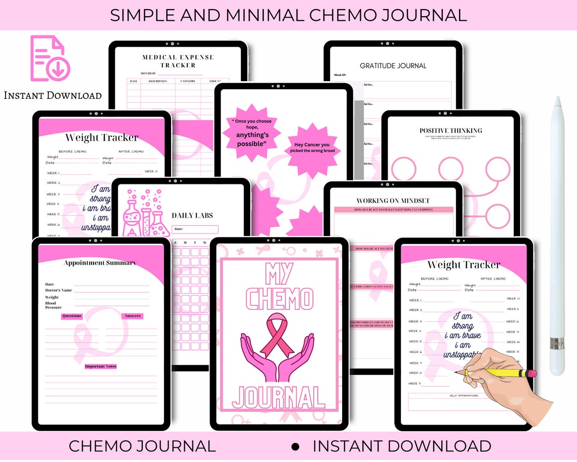 Editable Chemotherapy Journal Printable, Cancer Patient Treatment ...