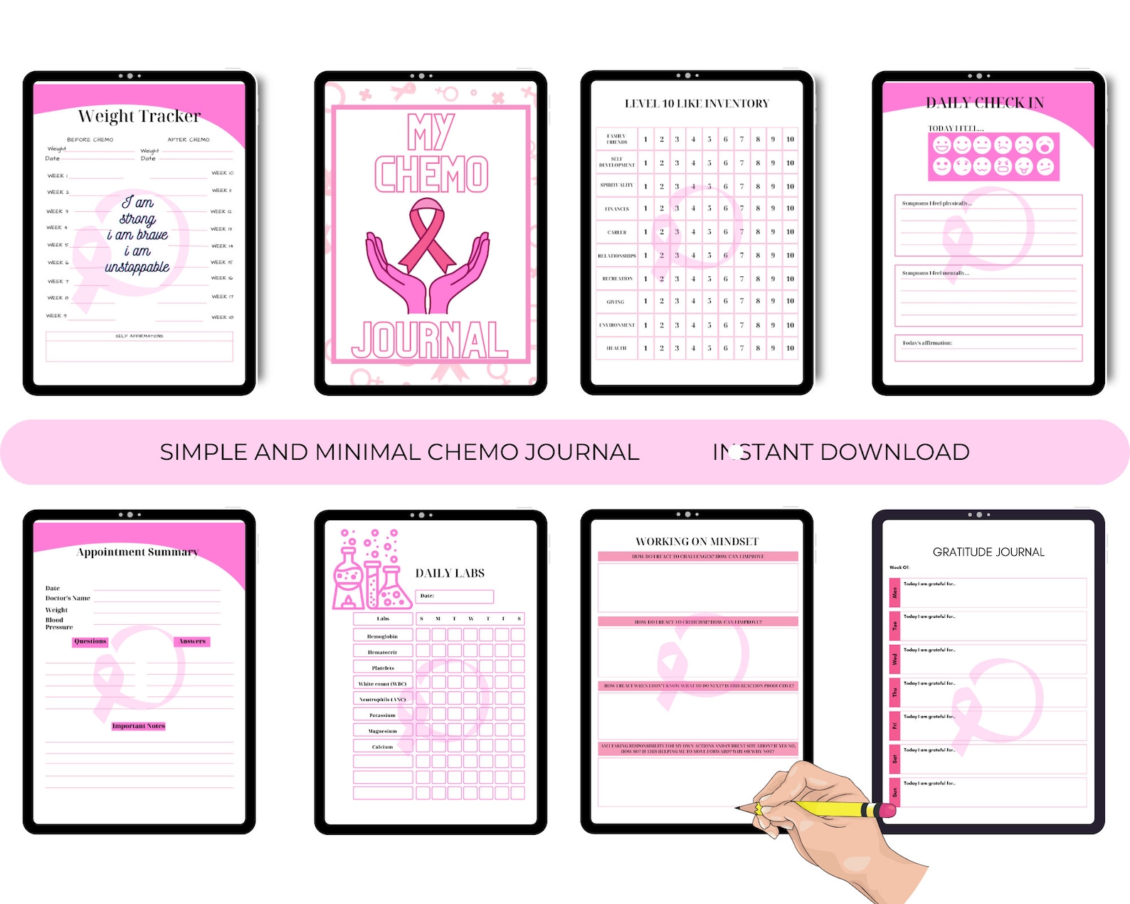 Editable Chemotherapy Journal Printable, Cancer Patient Treatment ...