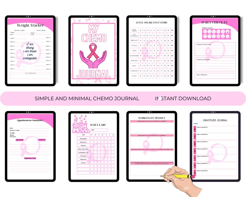 Editable Chemotherapy Journal Printable, Cancer Patient Treatment ...