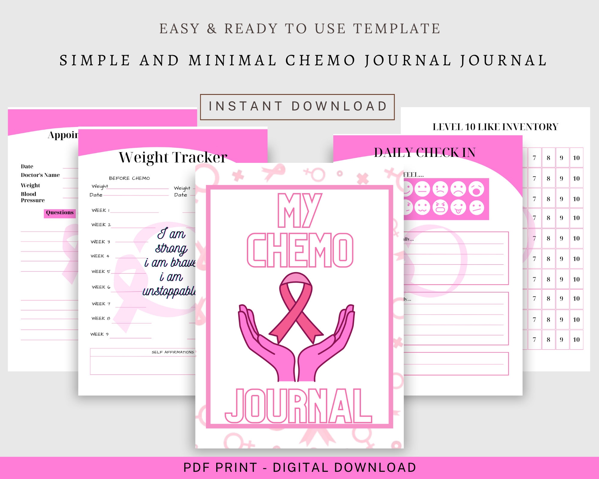 Editable Chemotherapy Journal Printable, Cancer Patient Treatment ...