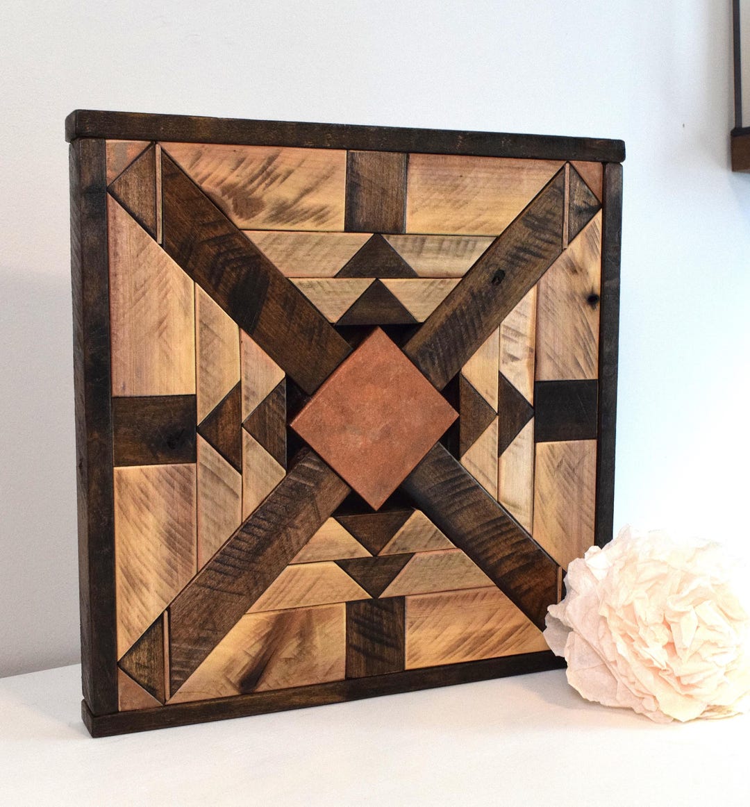 Reclaimed Wood Quilt Block | Rustic Farmhouse Wall Art - Etsy