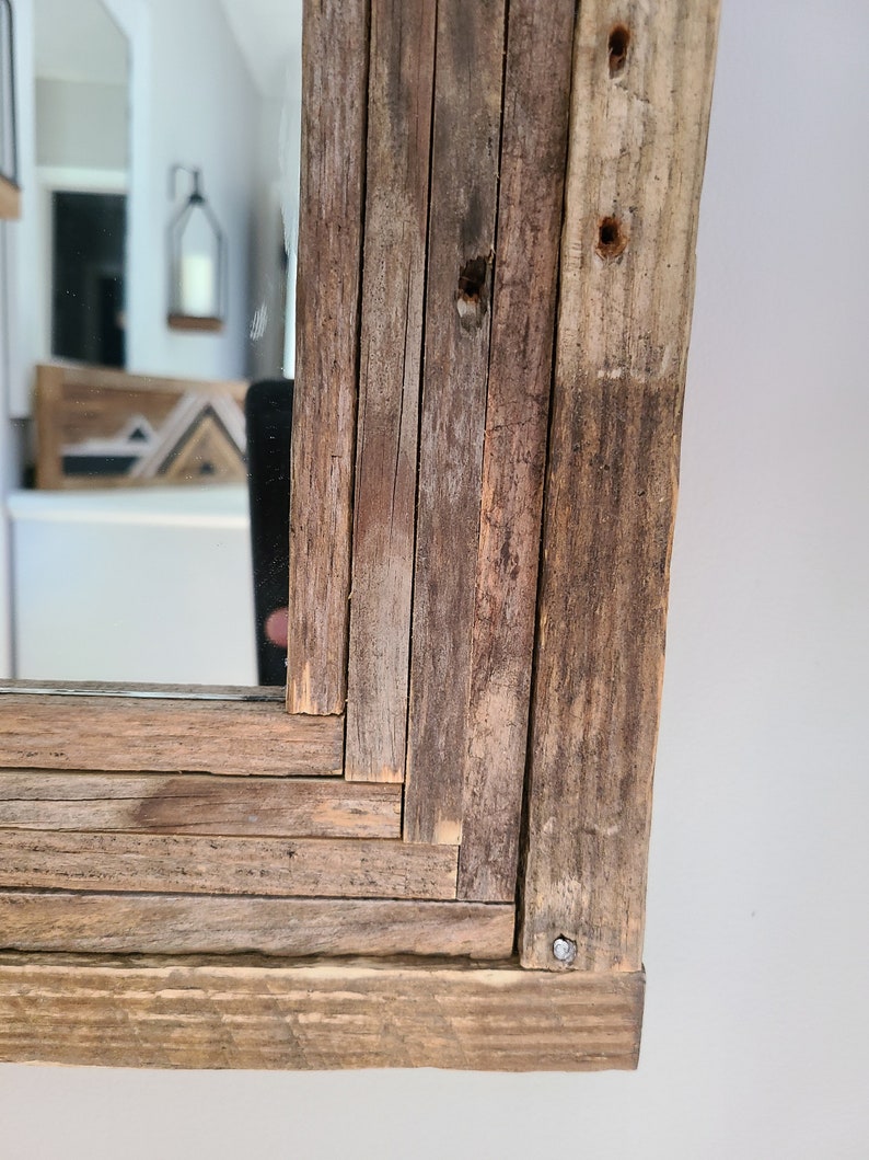 Rustic Reclaimed Wood Framed Mirror Farmhouse Mirror - Etsy