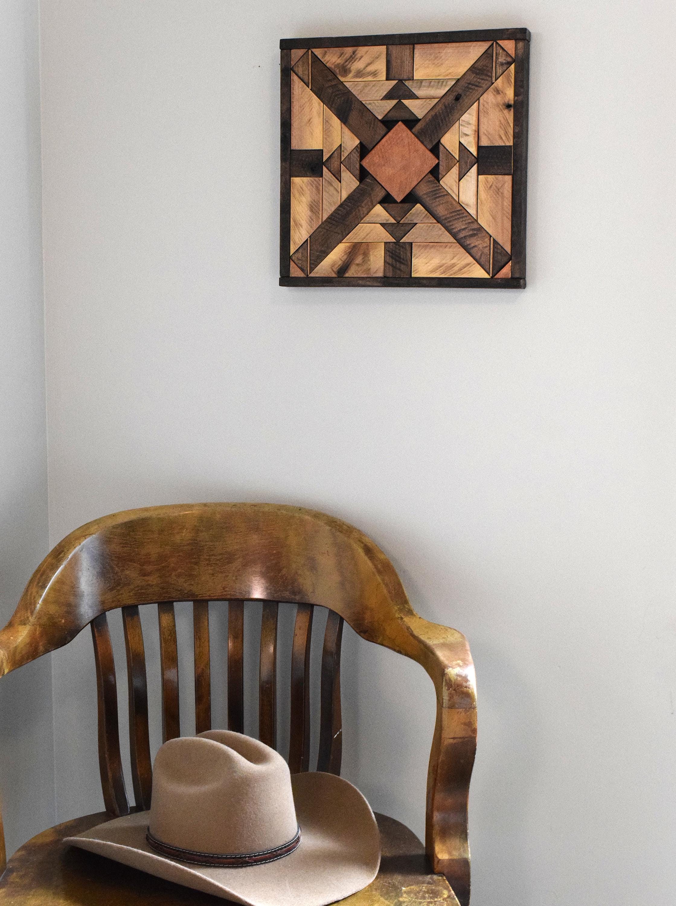 Reclaimed Wood Quilt Block | Rustic Farmhouse Wall Art - Etsy