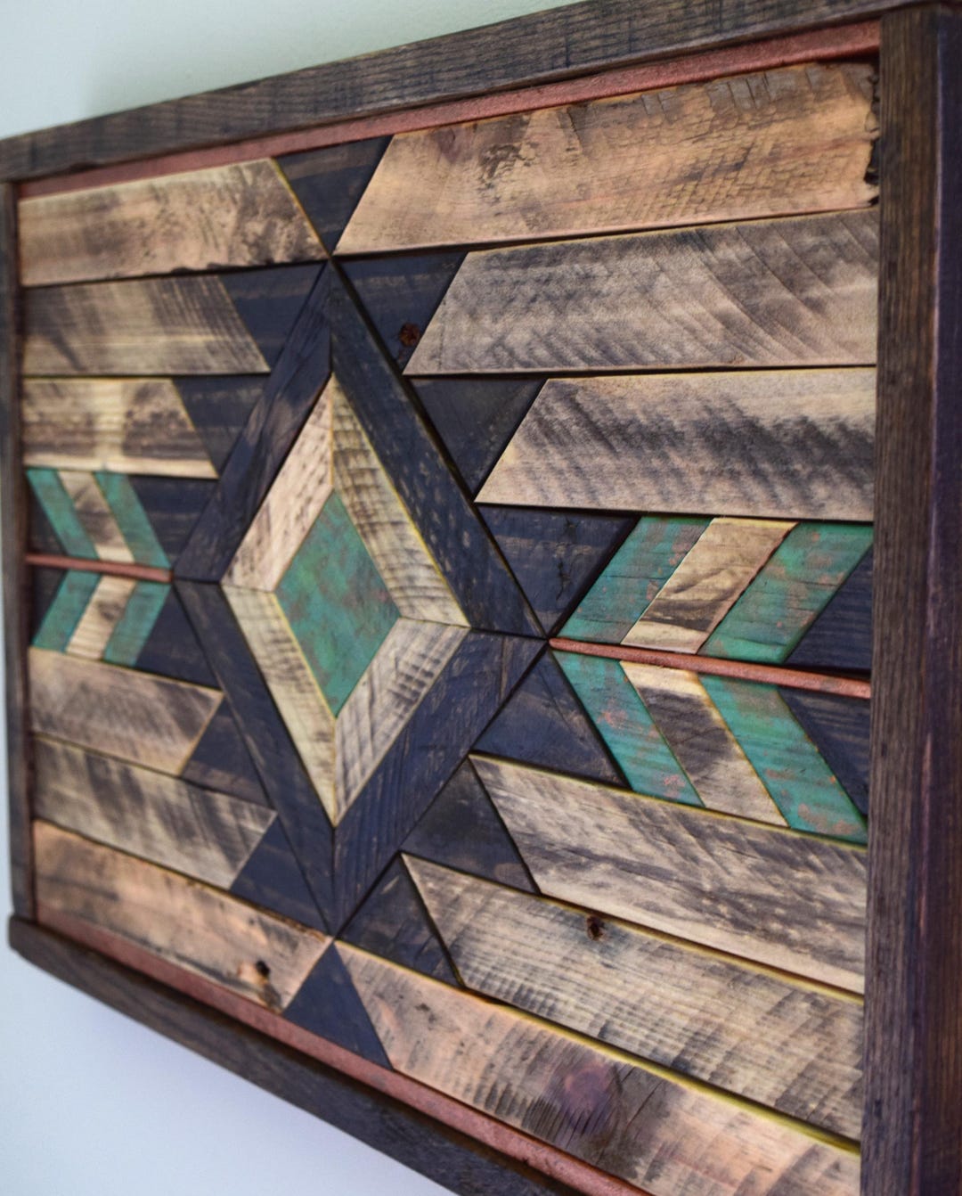 Rustic Western Turquoise Wood Art | Boho Wall Hanging | Southwestern ...