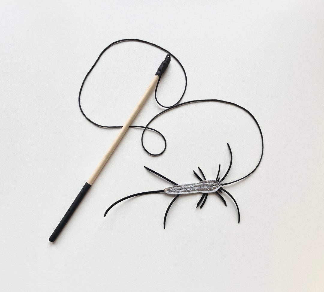 Leather Silverfish Wand Toy for Cats - Etsy