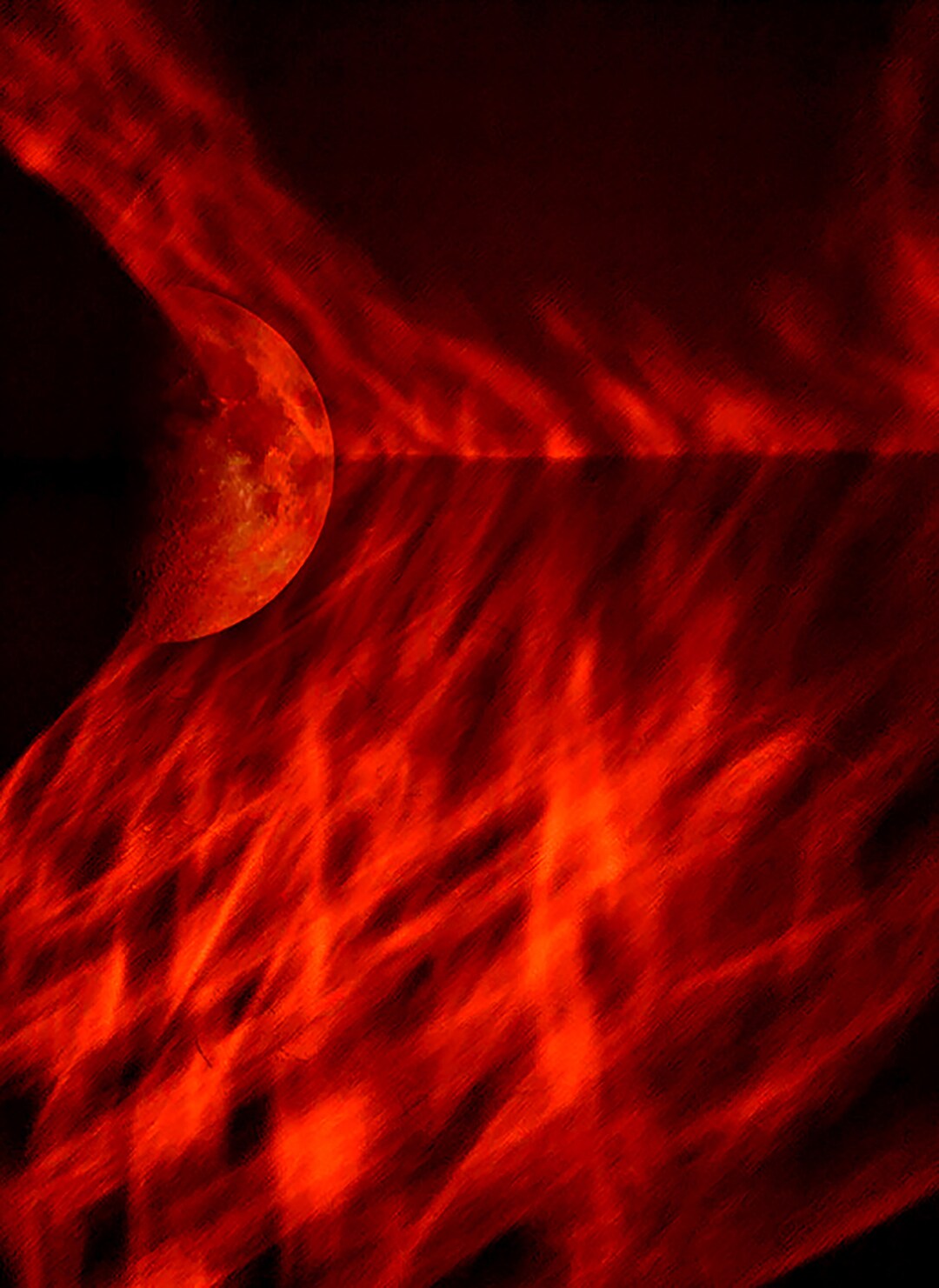 Moon With Flames II - Etsy