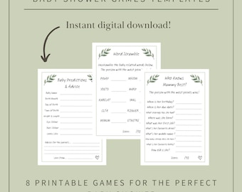 Draw the Baby, Baby Shower Games, Printable, Editable Template, Canva ...