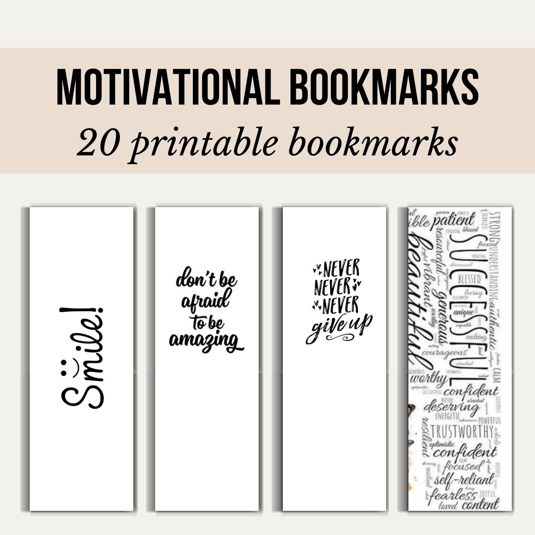 Inspirational Quote Bookmarks, Positive Affirmations (PDF) - Etsy