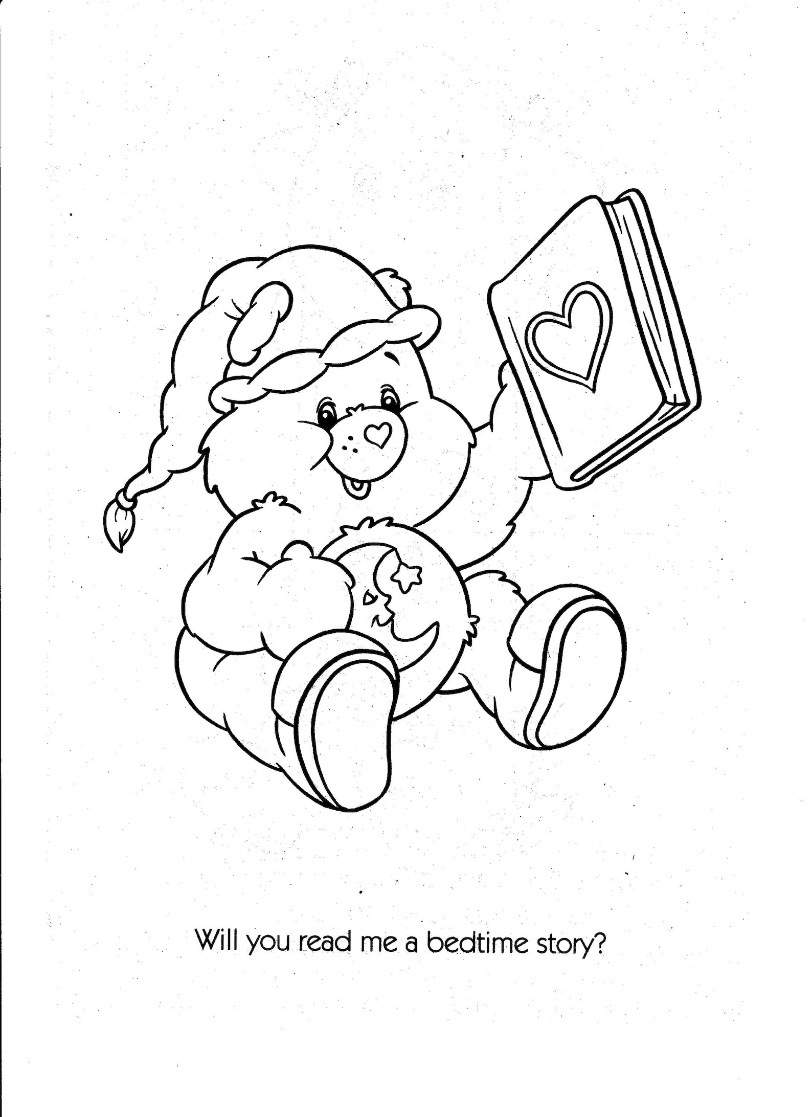 Bedtime Bear Coloring Page - Etsy