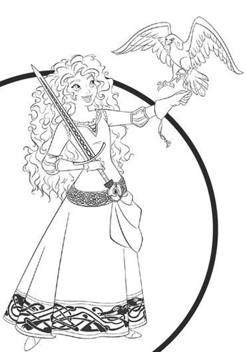 Merida Coloring Page - Etsy