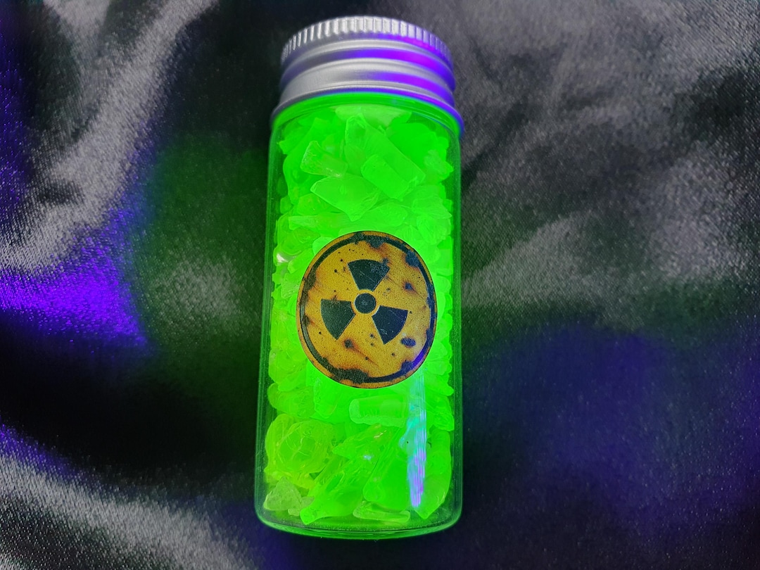 Yellow Crushed Uranium Glass in Vial UV Reactive Glowing - Etsy