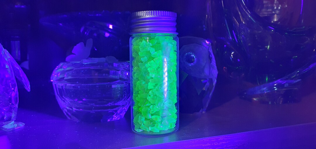 Yellow Crushed Uranium Glass in Vial UV Reactive Glowing - Etsy