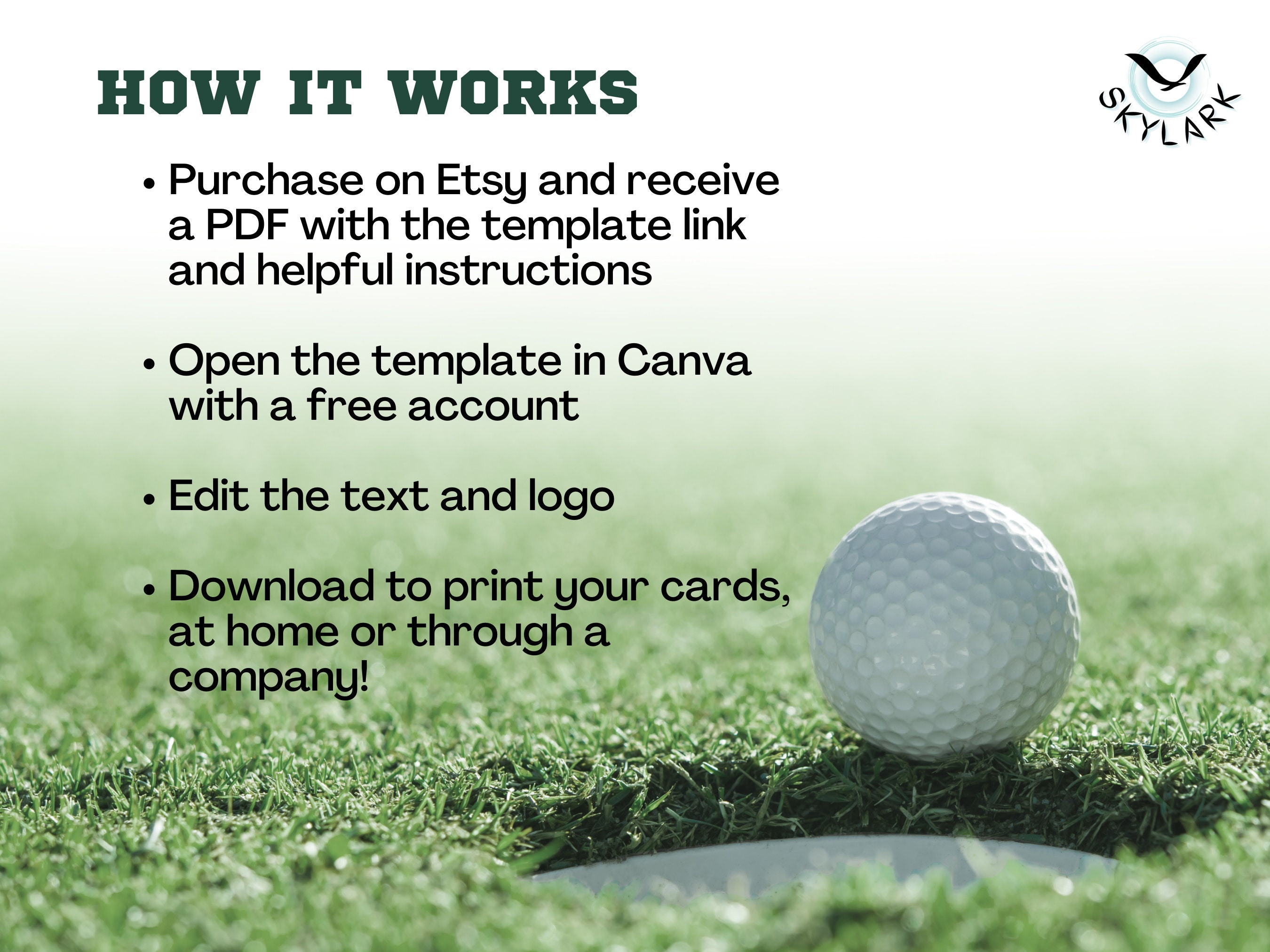 Golf Business Card | Custom Template | Pro Shop, Trainer, Golfer | DIY ...