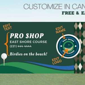 Golf Business Card | Custom Template | Pro Shop, Trainer, Golfer | DIY ...