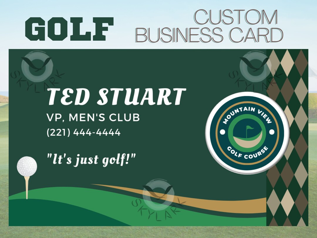Golf Business Card Custom Template Pro Shop Trainer - Etsy