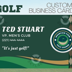 Golf Business Card Custom Template Pro Shop Trainer - Etsy