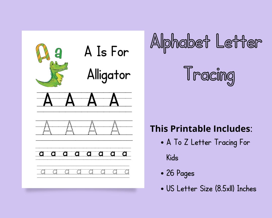 Letter Tracing Printable-alphabet Letter Tracing- A-Z Letter Tracing ...