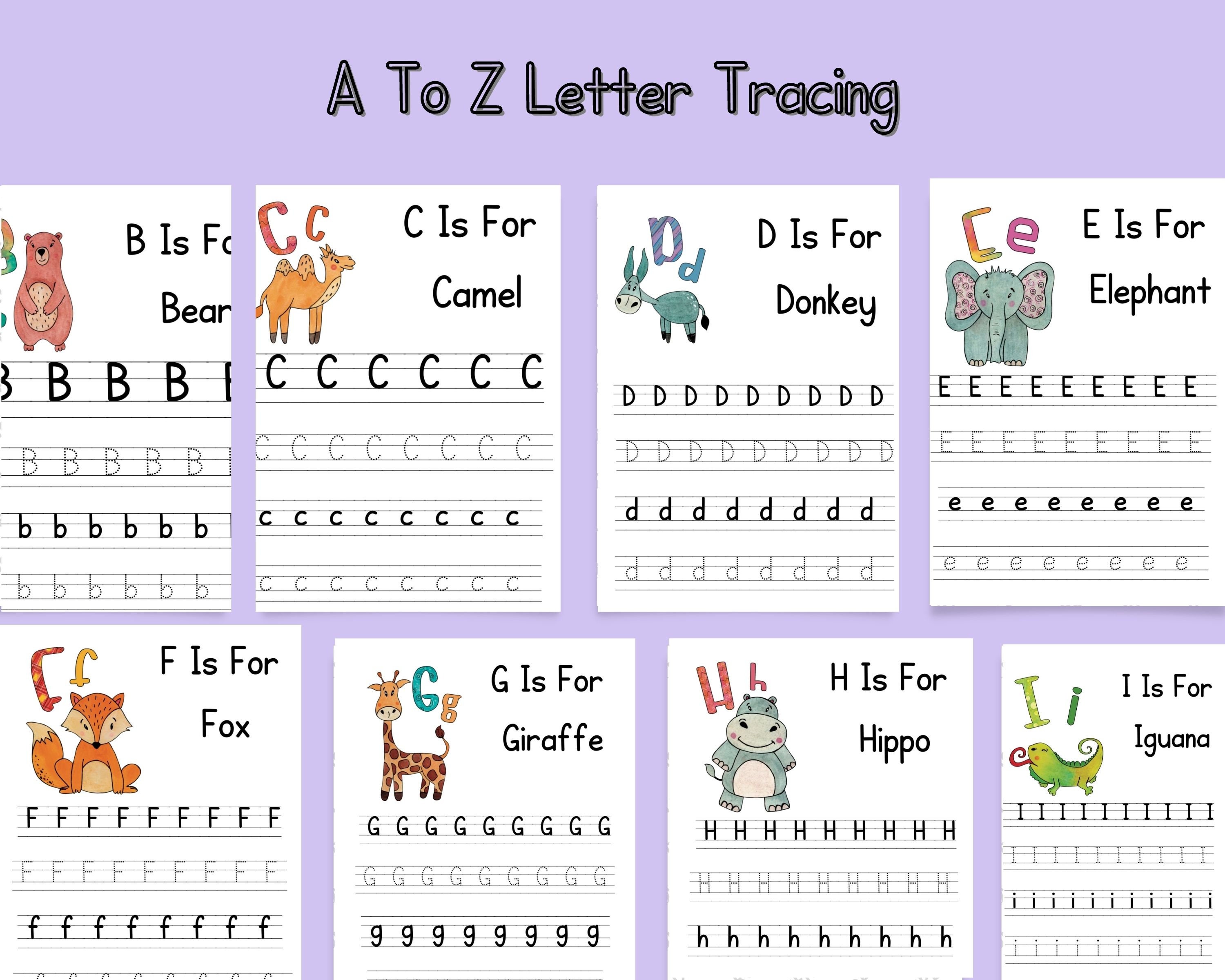 Letter Tracing Printable-alphabet Letter Tracing- A-Z Letter Tracing ...