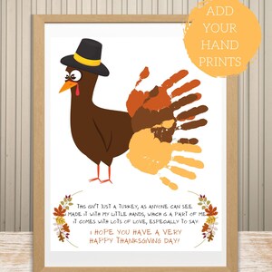 Thanksgiving Handprint Art Kids Thanksgiving Craft - Etsy