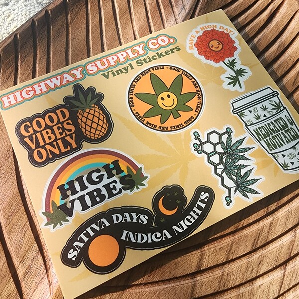 Cannabis Stickers - Etsy