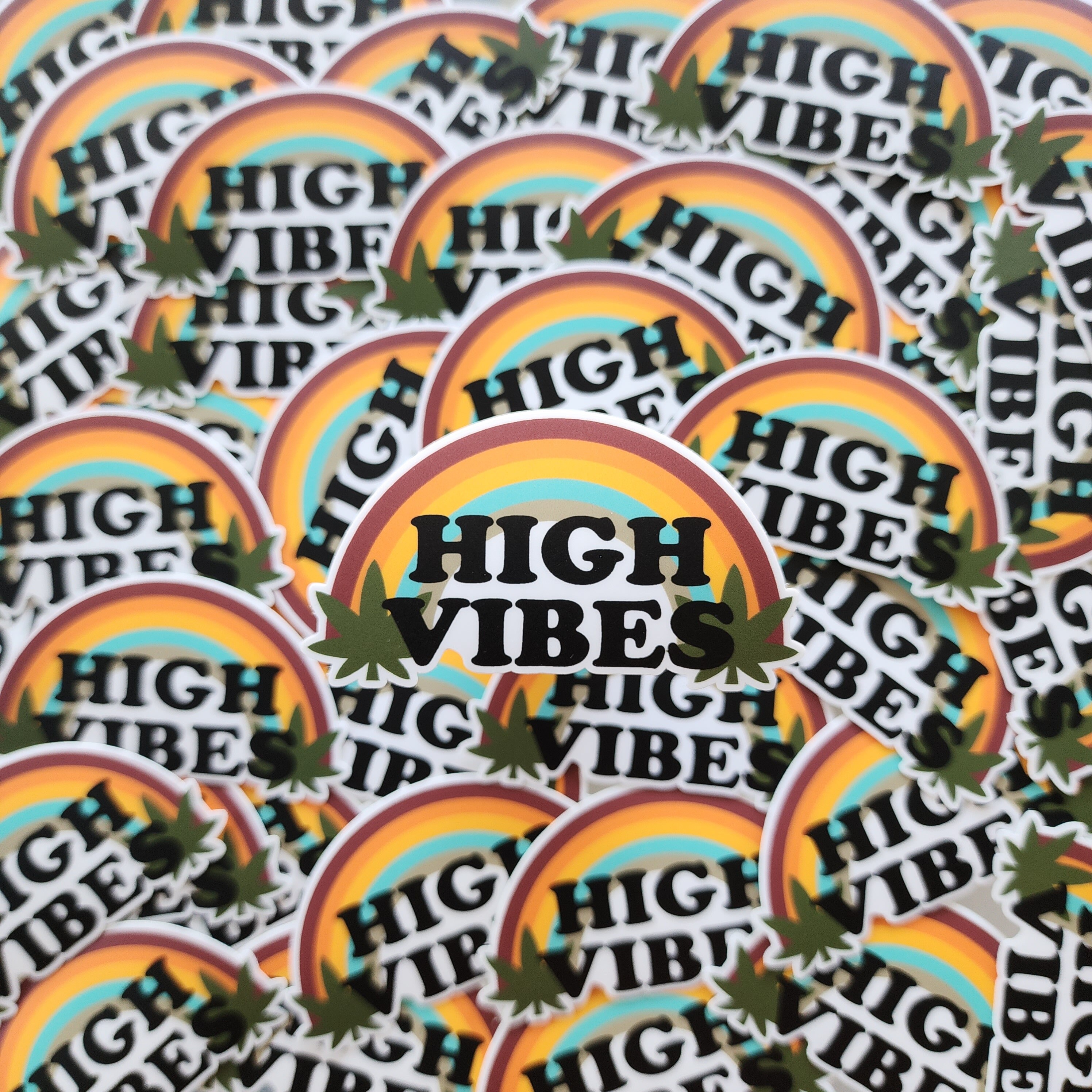 High Vibes Sticker Weed Stickers for Stoners Waterproof Stickers ...