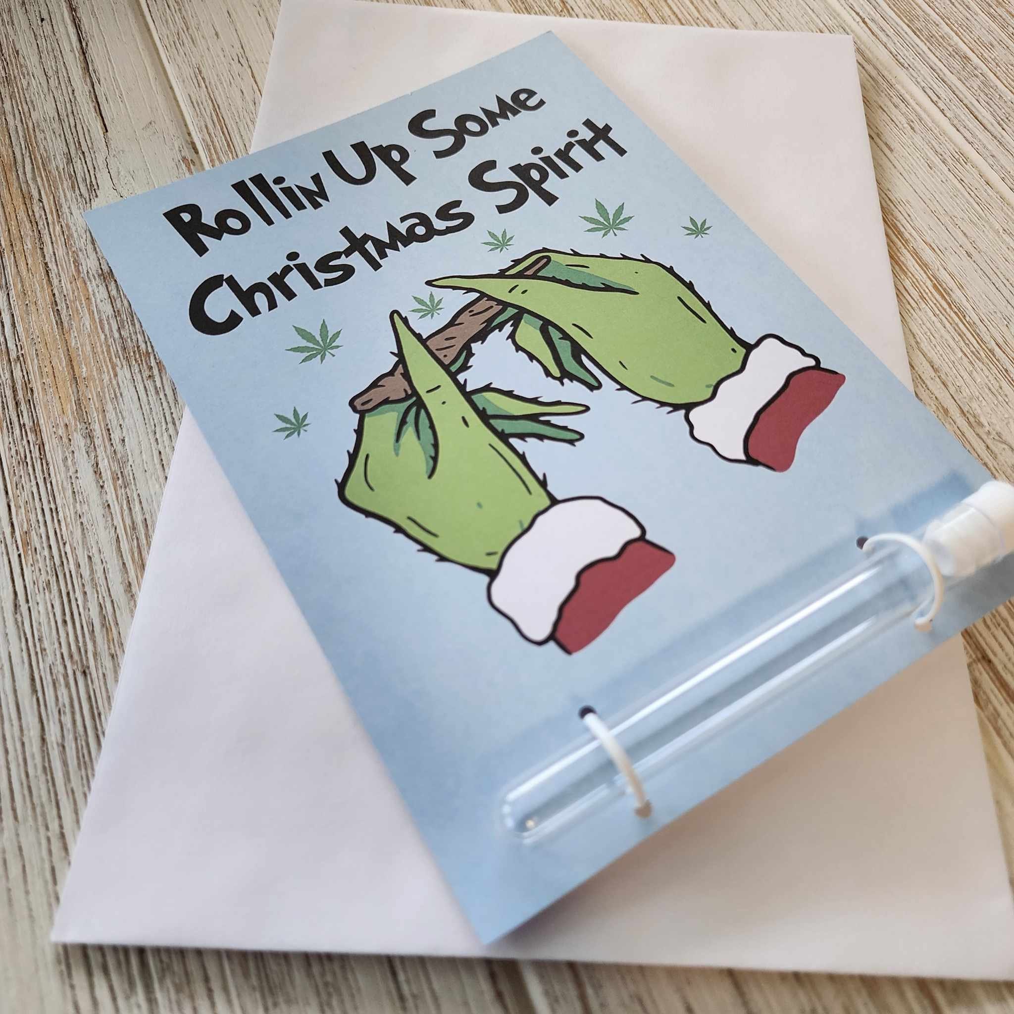 Rollin up Some Christmas Spirit 420 Greeting Post Cards With Joint ...