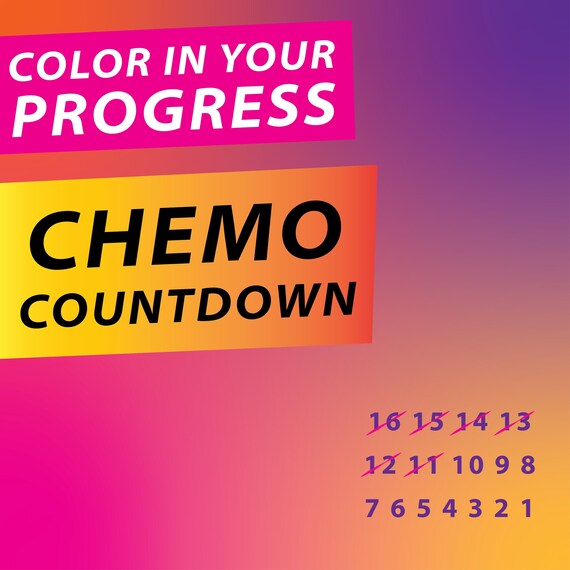 Premium Chemo Countdown Coloring Page 12 Count Options 5 - Etsy