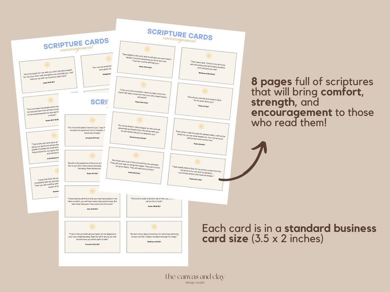 60 Printable Bible Verse Cards - Encouraging Scripture Cards for Daily ...