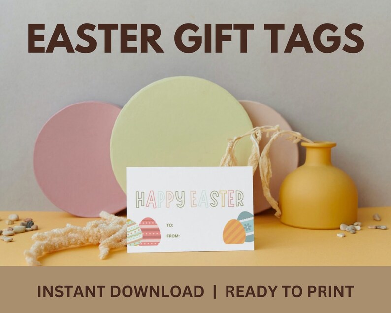 Easter Gift Tags for Kids, Printable, Happy Easter Gift Tags, Egg Gift ...