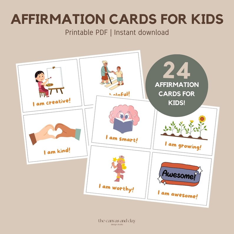 Biblical Affirmation Cards for Kids Printable Motivational Cards Bible ...