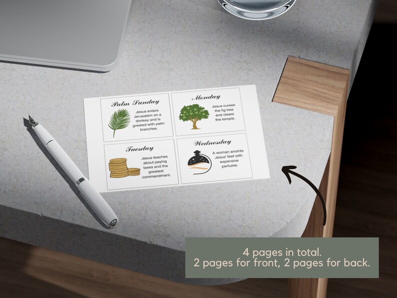 Bible Holy Week Study Cards, Holy Week Study Cards Printable, Easter ...