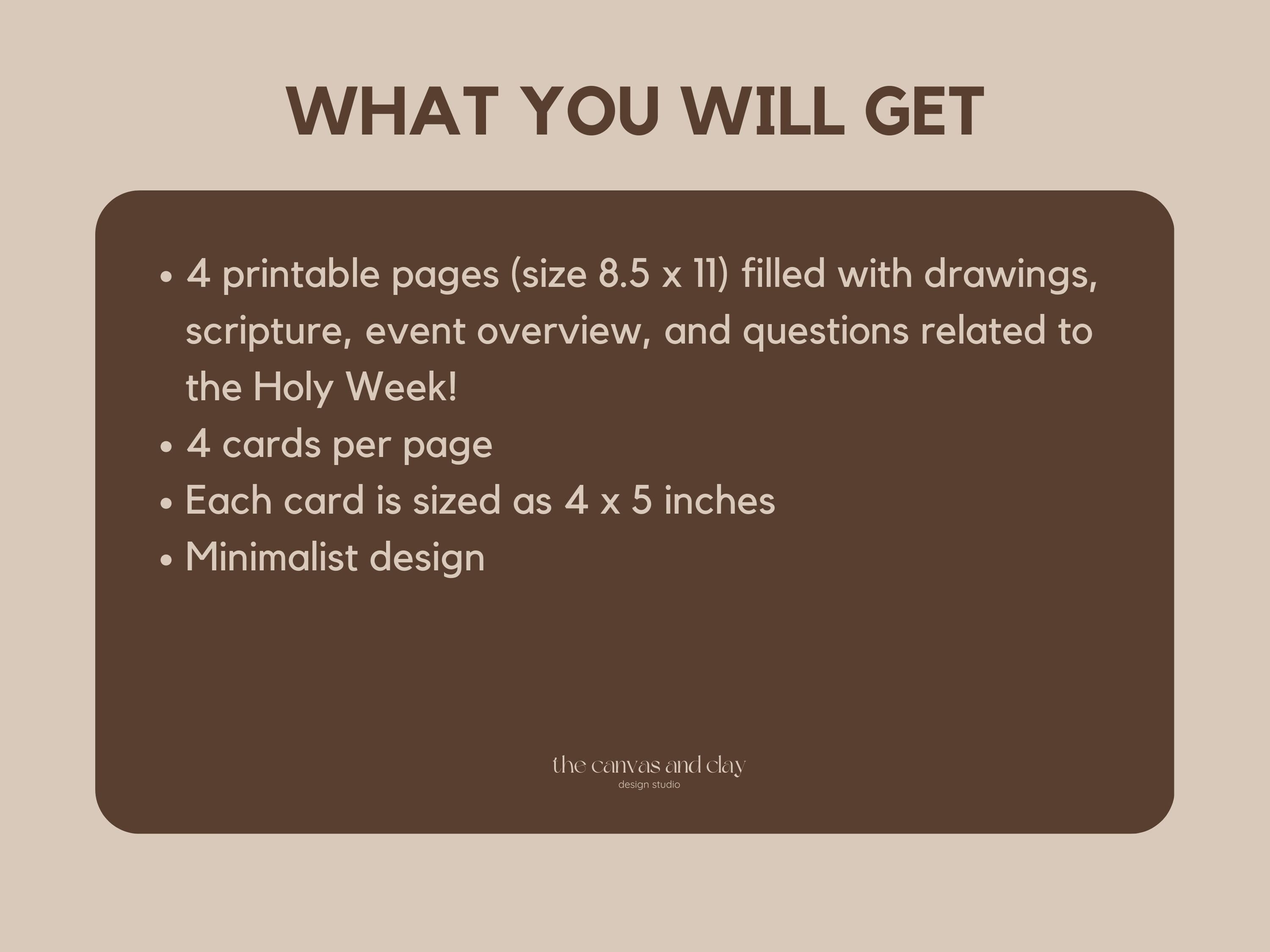 Bible Holy Week Study Cards, Holy Week Study Cards Printable, Easter ...