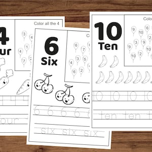 Number Tracing Worksheets 1-10, Preschool Worksheet Printable ...