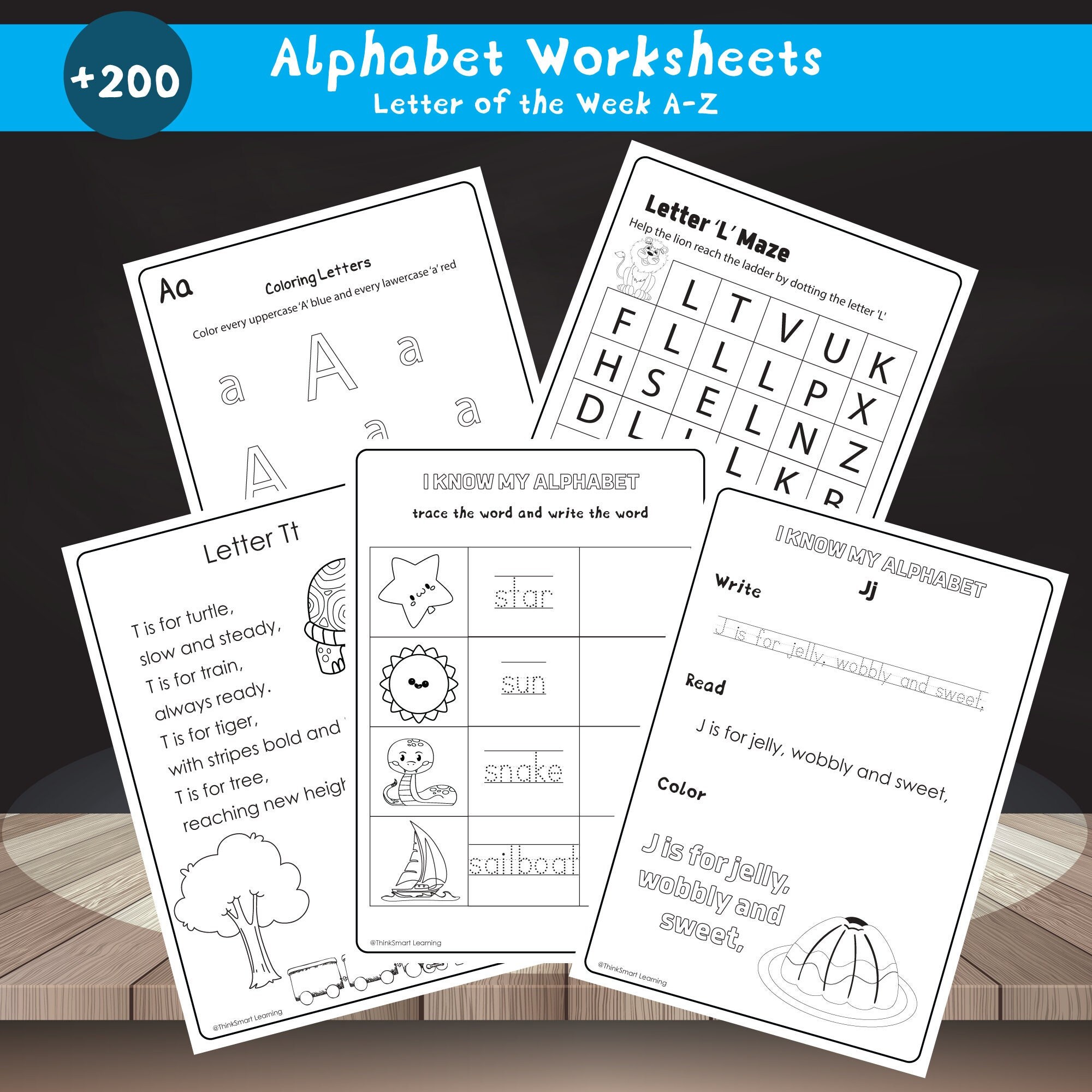 Letter of the Week Worksheets Printable, Alphabet Busy Book, Learning ...