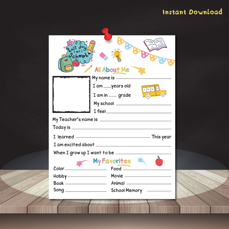 Printable First and Last Day of School Keepsake Worksheet Back to ...