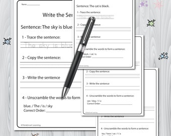 Correct the Sentences Worksheets, 10 Page Printable, for 1st and 2nd ...