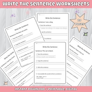 Printable Write the Sentence Worksheets Writing Sentences Activity ...