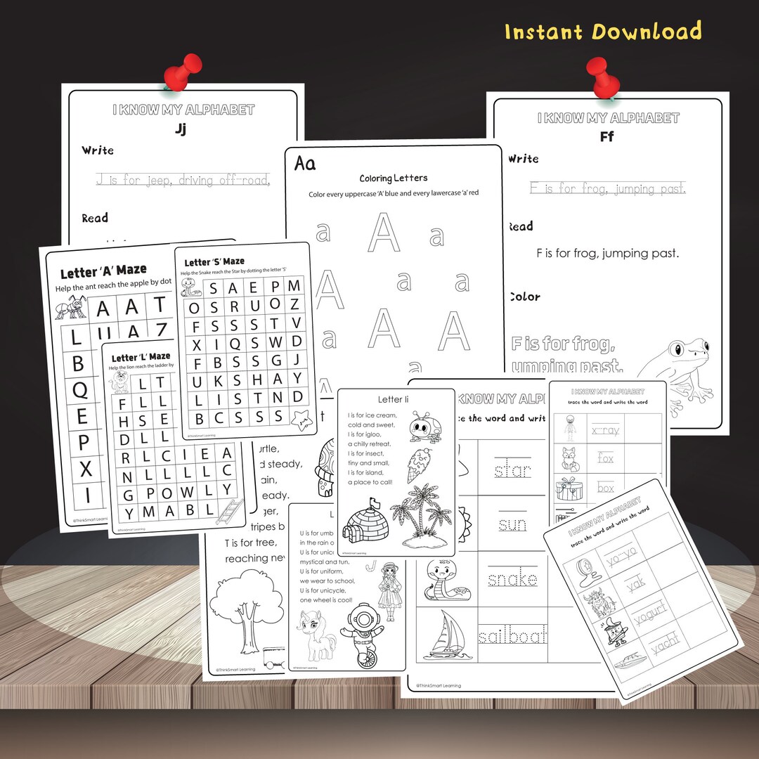 Letter of the Week Worksheets Printable, Alphabet Busy Book, Learning ...